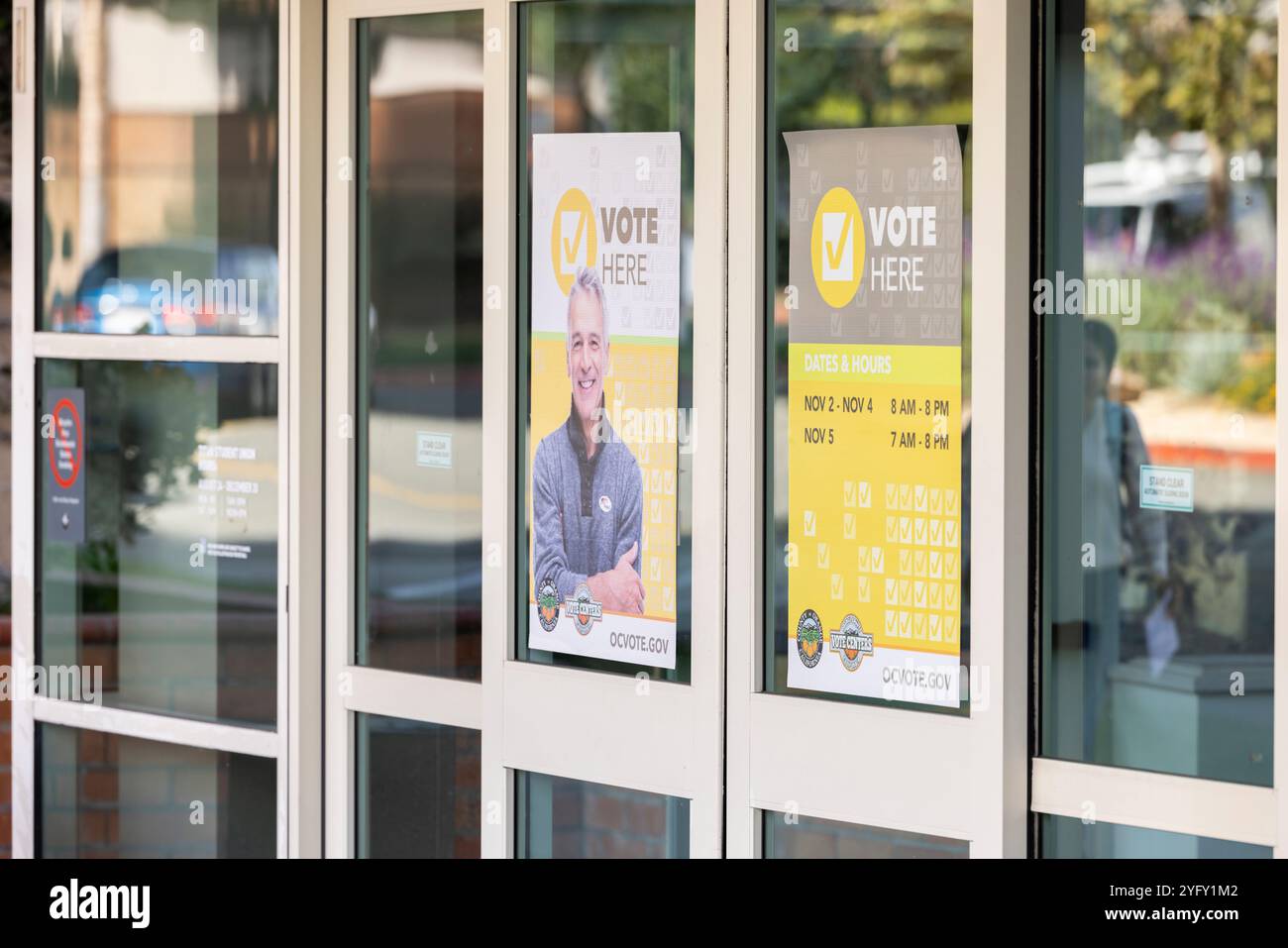 Fullerton, California, USA - November 5, 2024: Voters wait in line to ...