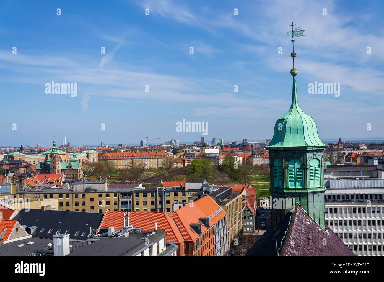 Copenhagen city skyline on sunny summer day, Denmark Stock Photo - Alamy