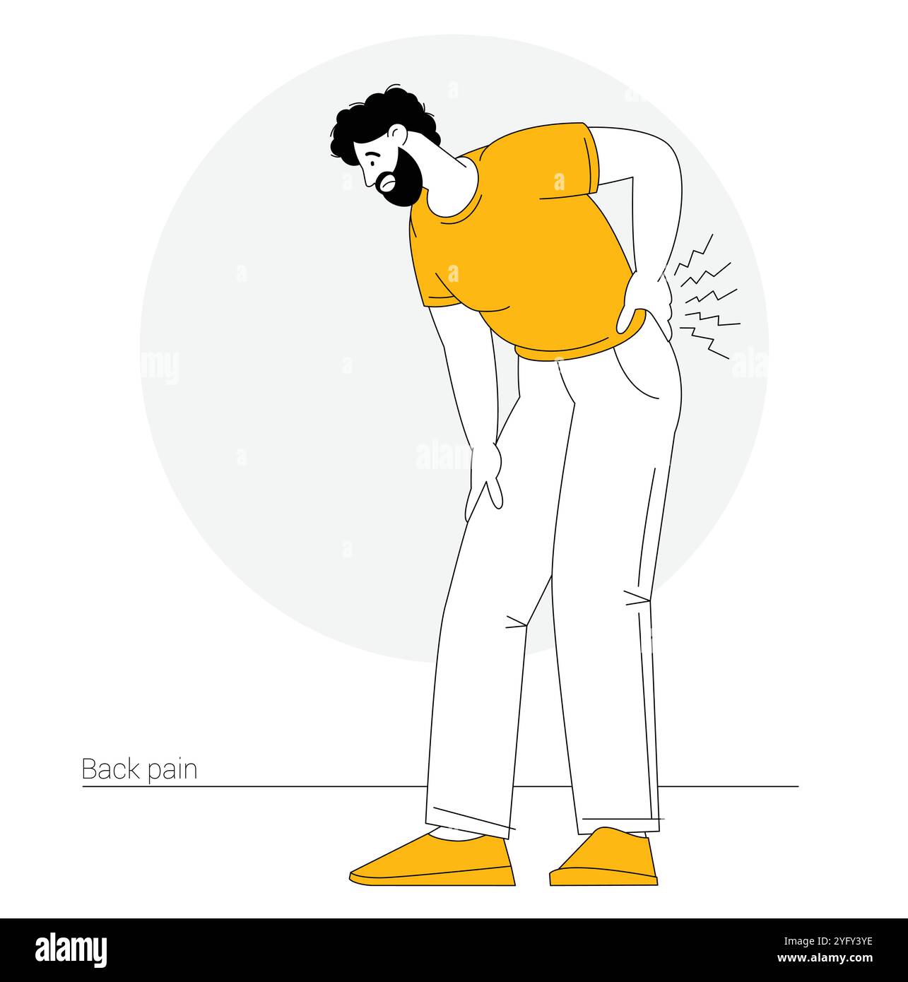 Concept back pain discomfort Cut Out Stock Images & Pictures - Alamy