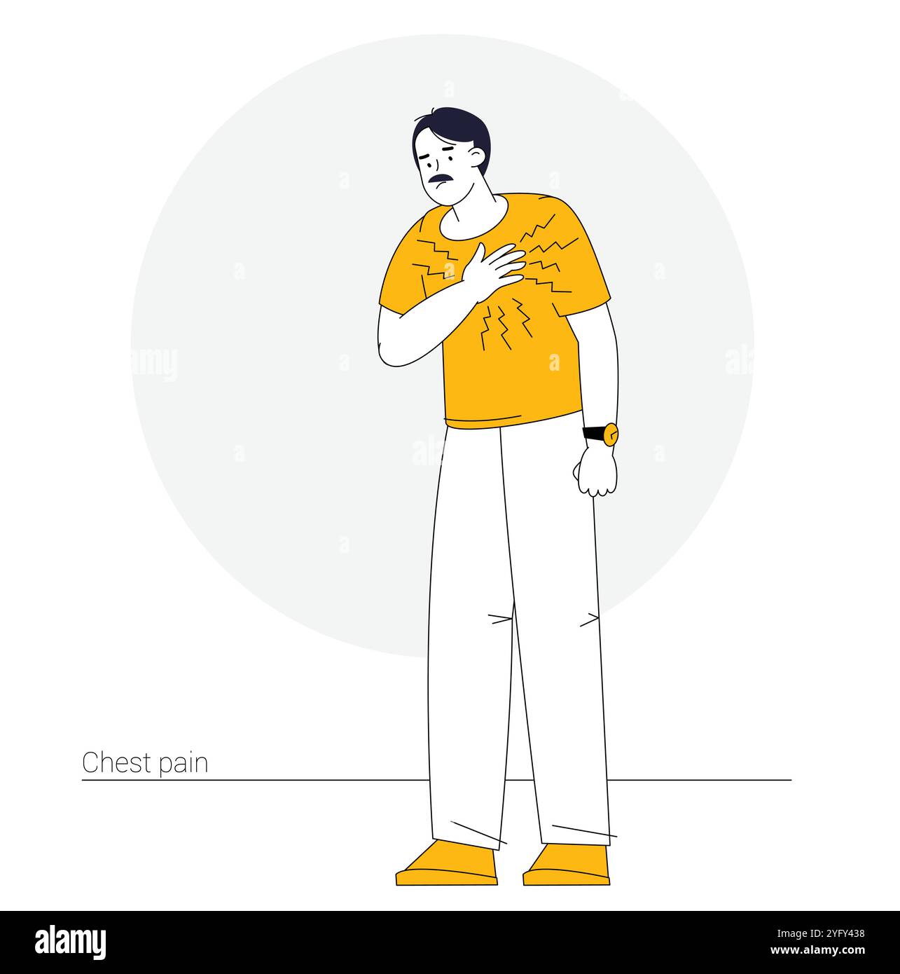 Chest pain symptom Stock Vector Images - Alamy