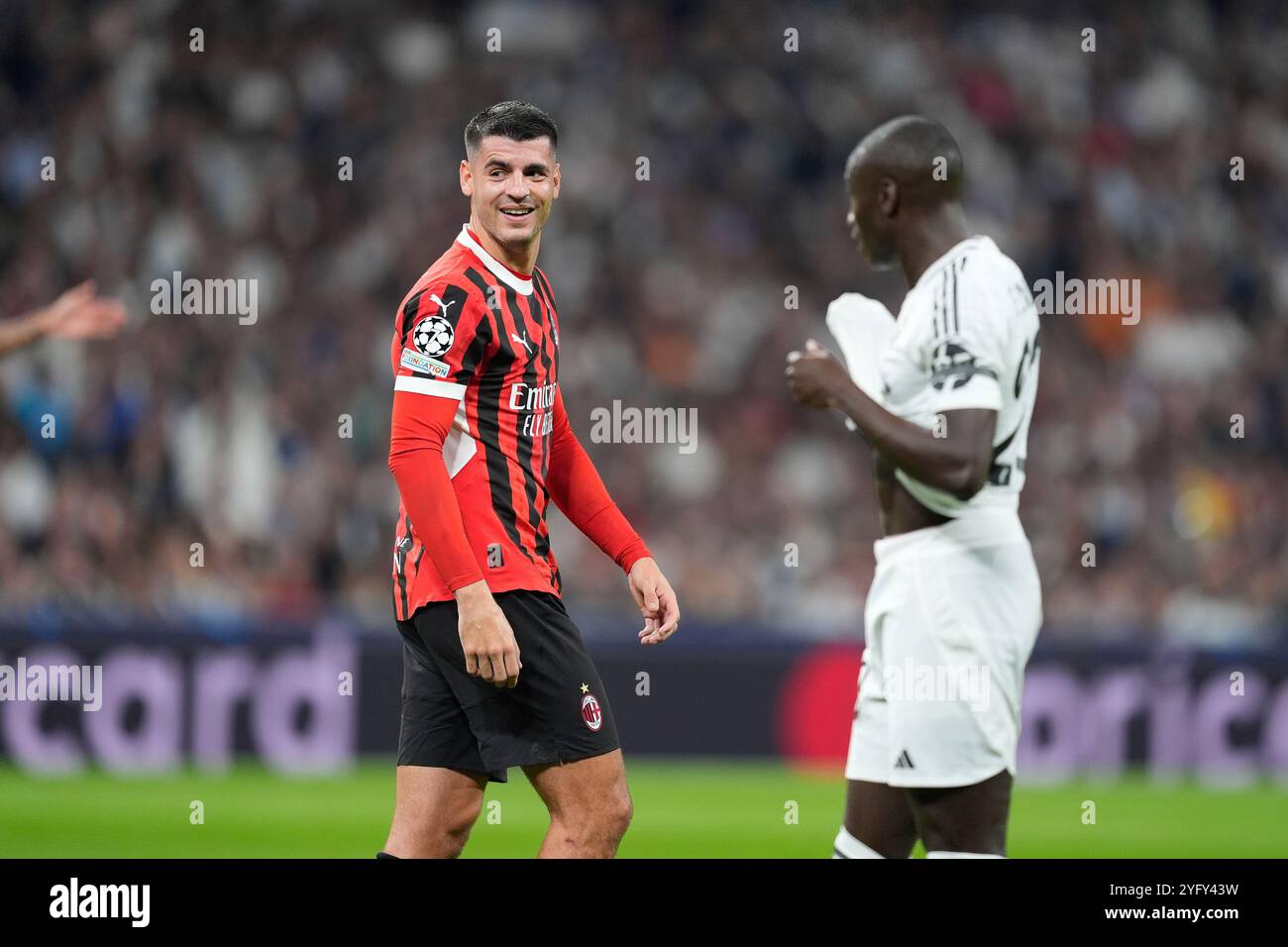 Alvaro Morata of AC Milan looks on during the UEFA Champions League ...