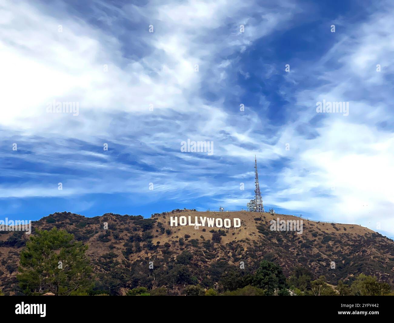 The world famous Hollywood Sign in the hills above Los Angeles ...