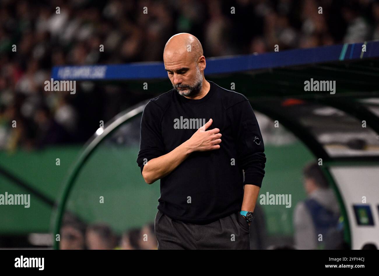 Manchester City manager Pep Guardiola during the UEFA Champions League ...