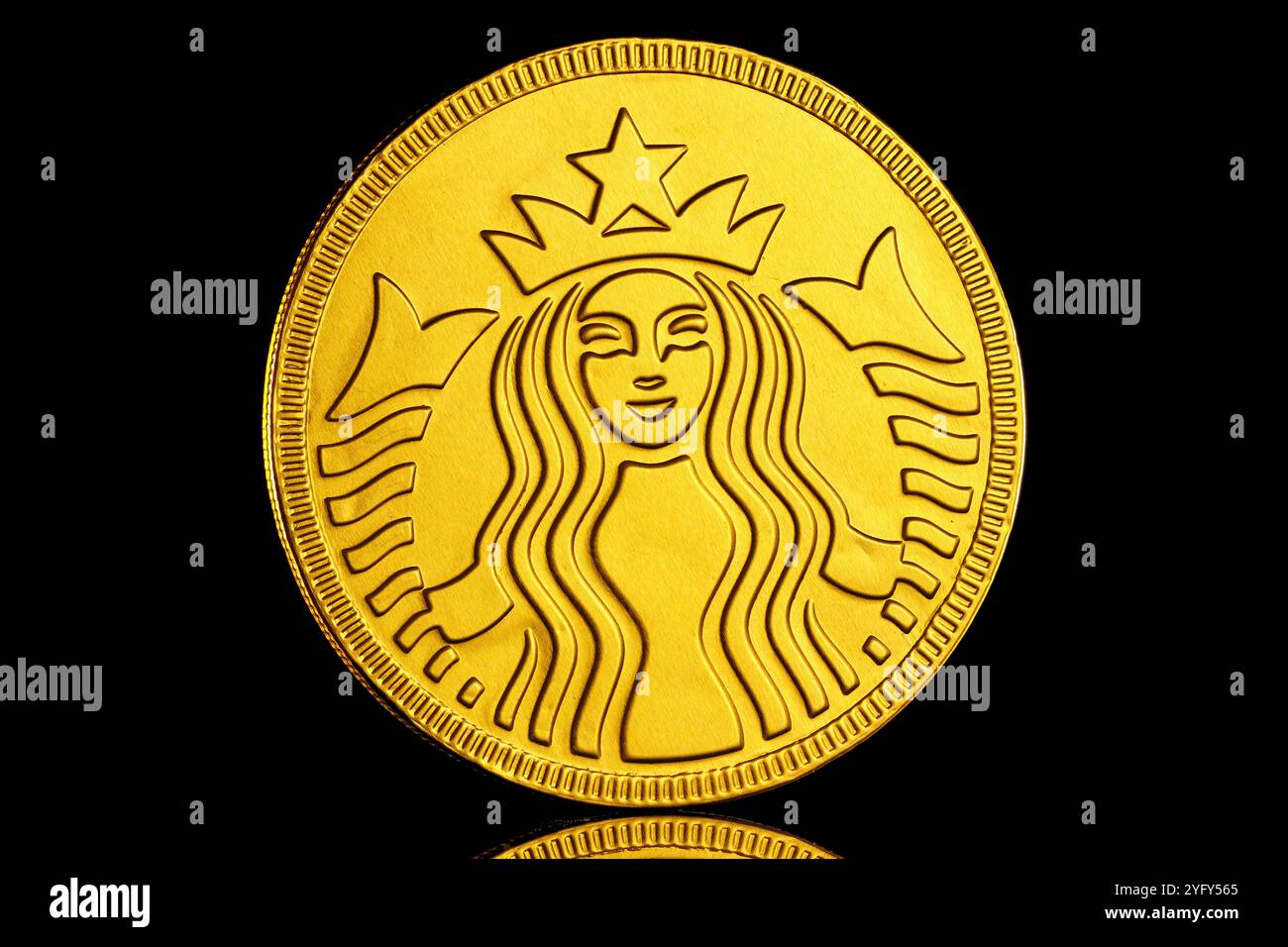 Starbucks Chocolate Coin Stock Photo - Alamy