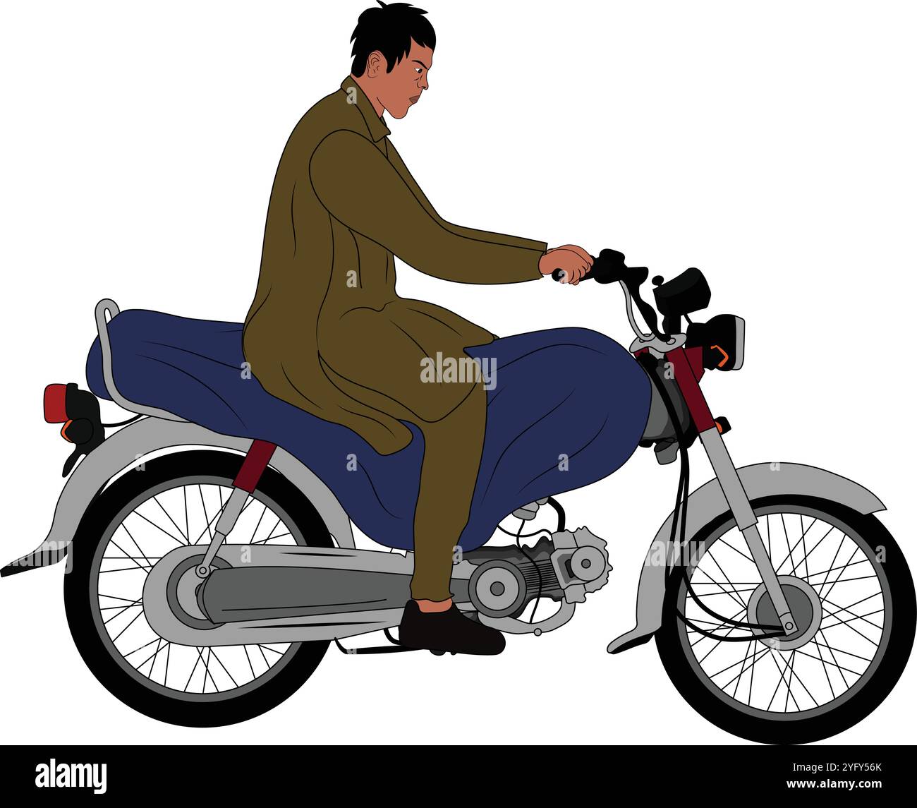 Man with riding a honda bike motorcycle vector illustration Stock ...