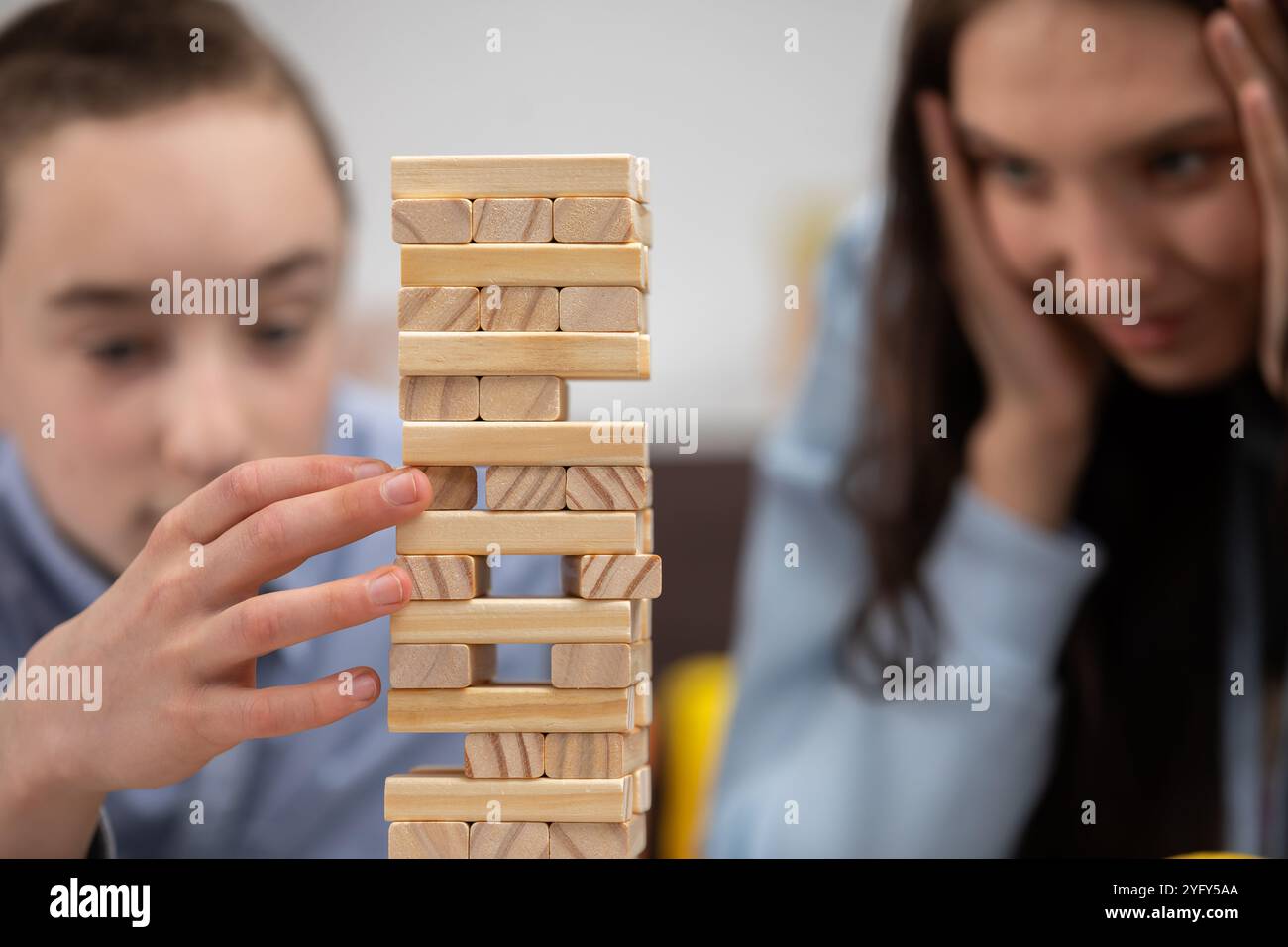 An Exciting Game Moment Engaging Jenga Challenge for Two Players to ...