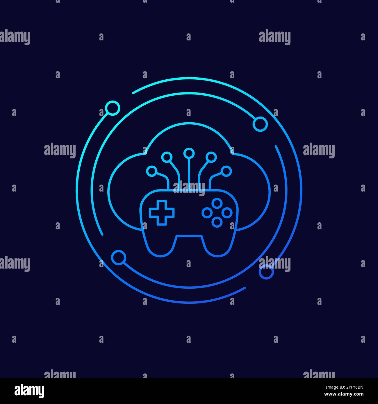game server icon with gamepad, cloud gaming Stock Vector Image & Art ...