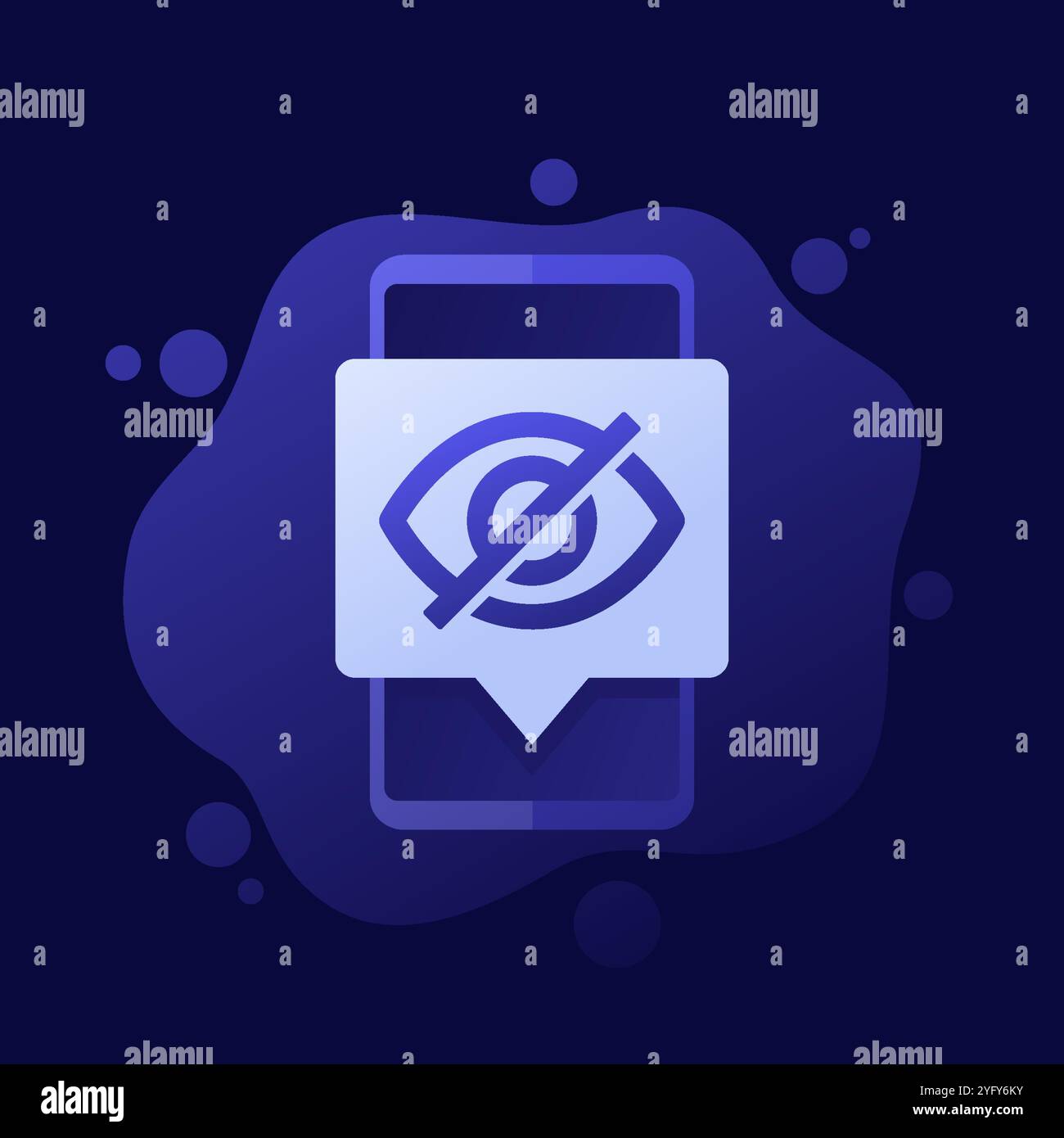 hidden content in smart phone icon, vector design Stock Vector Image ...
