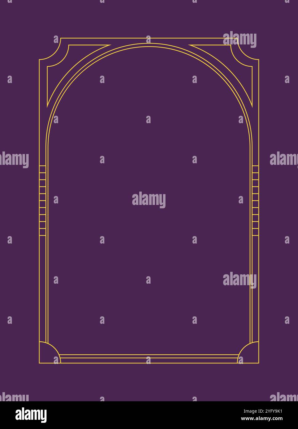 Art Deco frame. Golden minimalistic ornament and pattern. Victorian ...