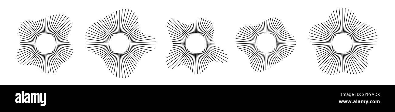 Circular sound waves set. Audio files, songs and melodies. Futuristic ...