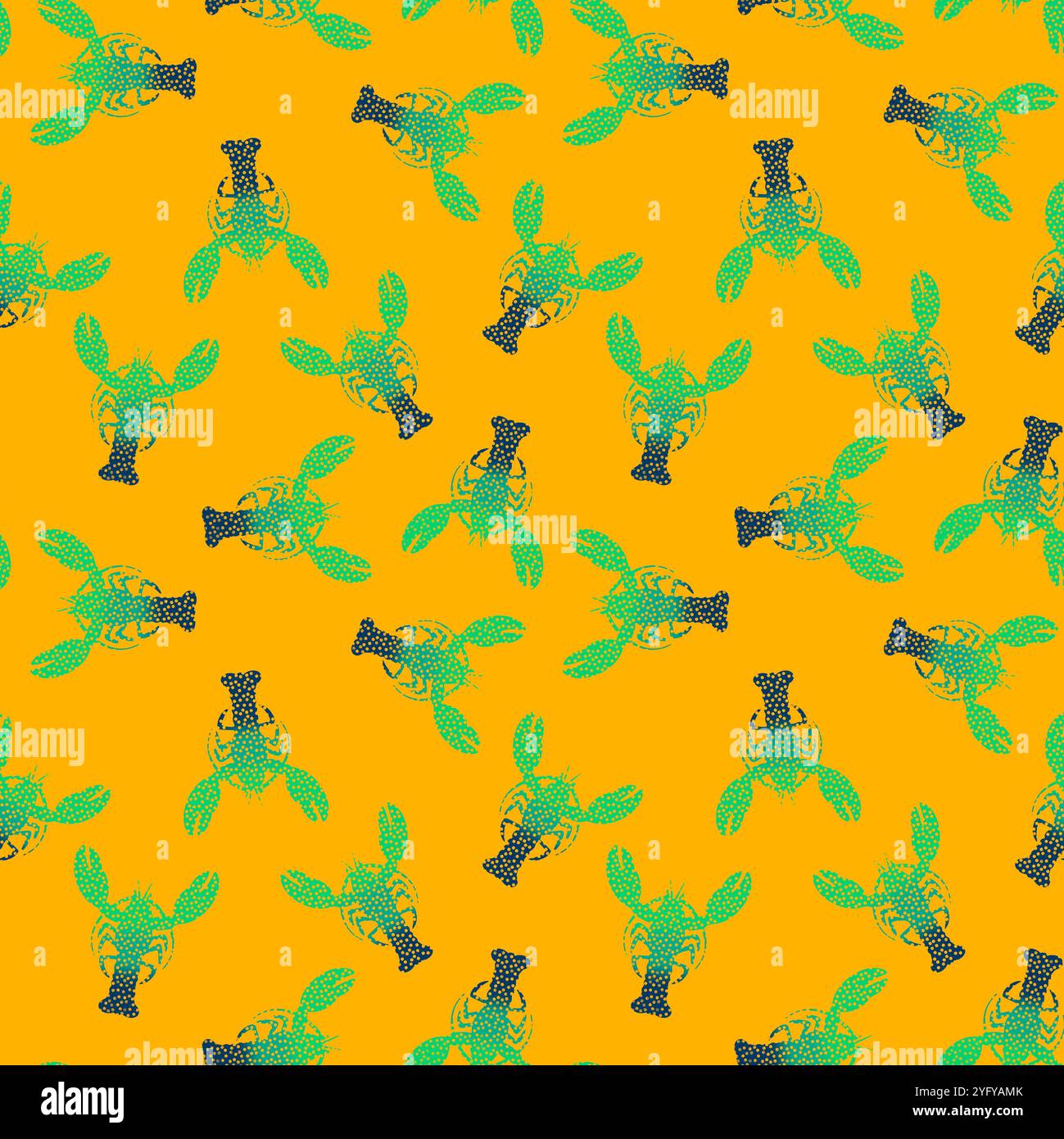 Summer ocean animals seamless lobster pattern for wrapping paper and ...