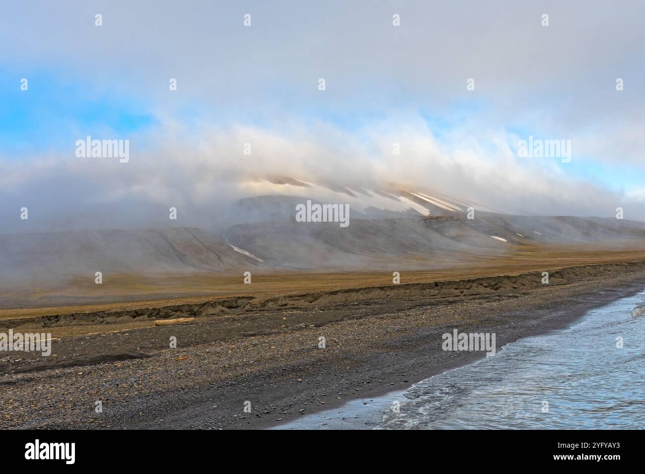 Coastal Fog on a High Arctic Coast at Kapp Waldburg in the Svalbard ...