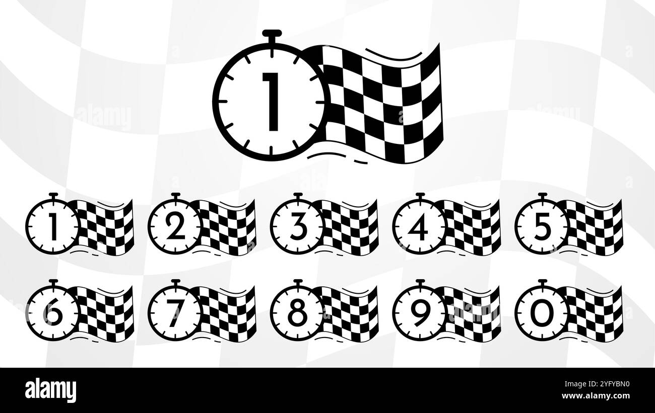 Race Stopwatch Set Timer And Clock Countdown Minutes Seconds And Hours Measurements