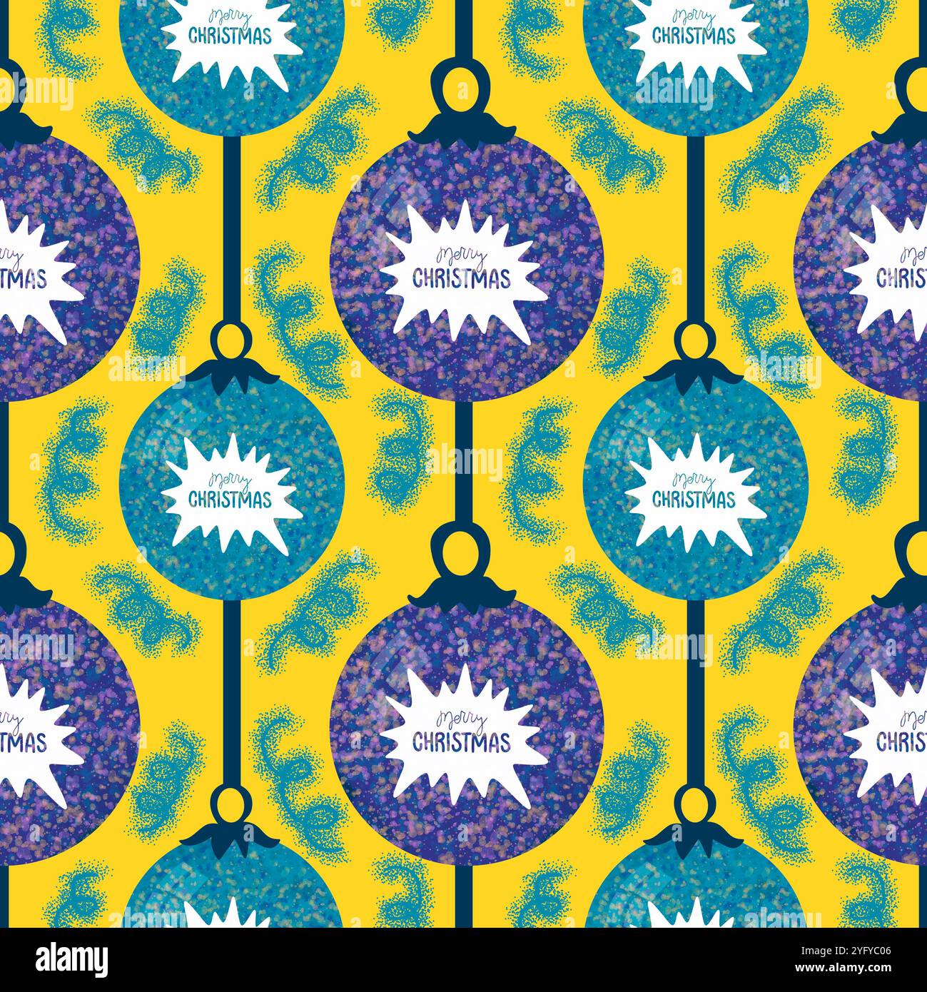 Christmas tree balls seamless winter toys pattern for wrapping paper ...