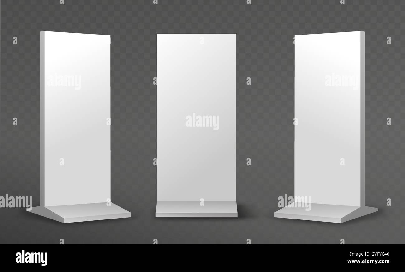 Outdoor stand displays set. Banners for outdoor advertising. Promotion ...