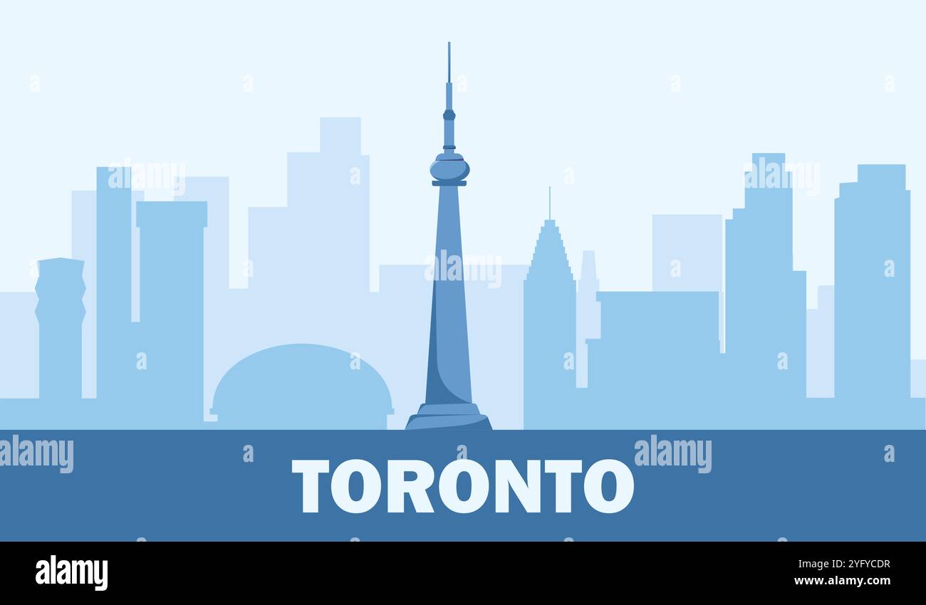 Skyline toronto poster. Silhouette of buildings and landmarks. America ...
