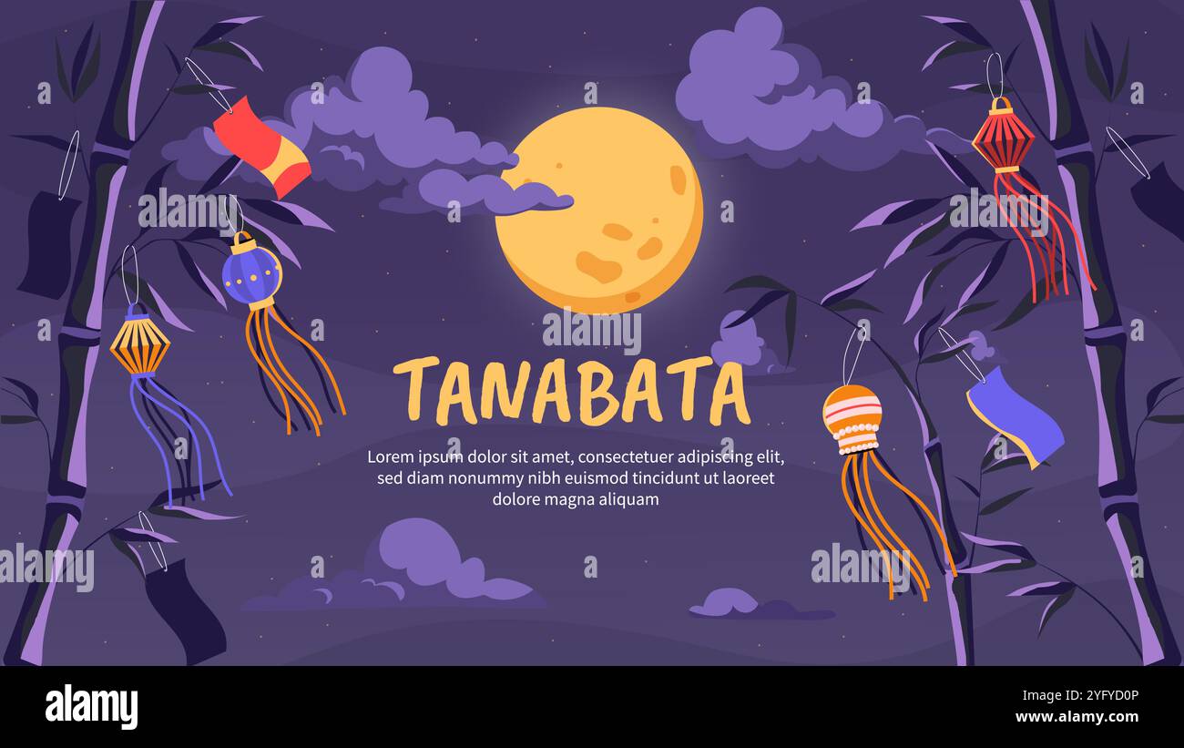 Happy tanabata poster. Traditional japanese holiday and festival 10 ...