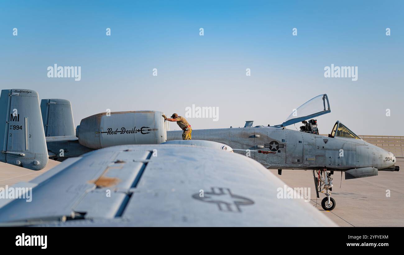 A U.S. Air Force A-10C Thunderbolt II maintainer assigned to the 107th ...