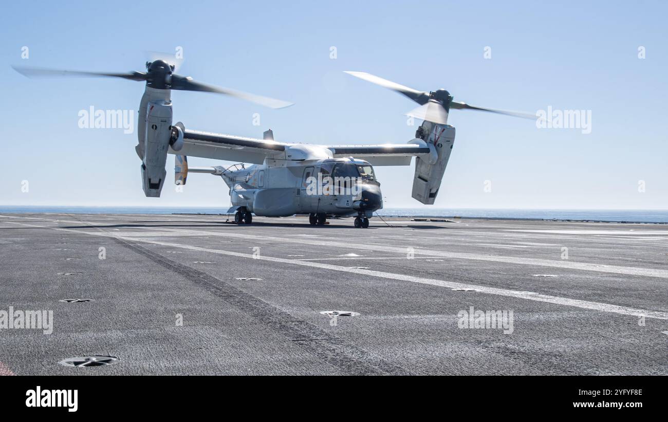 A CMV-22 Osprey tiltrotor aircraft, assigned to Fleet Logistics Multi ...