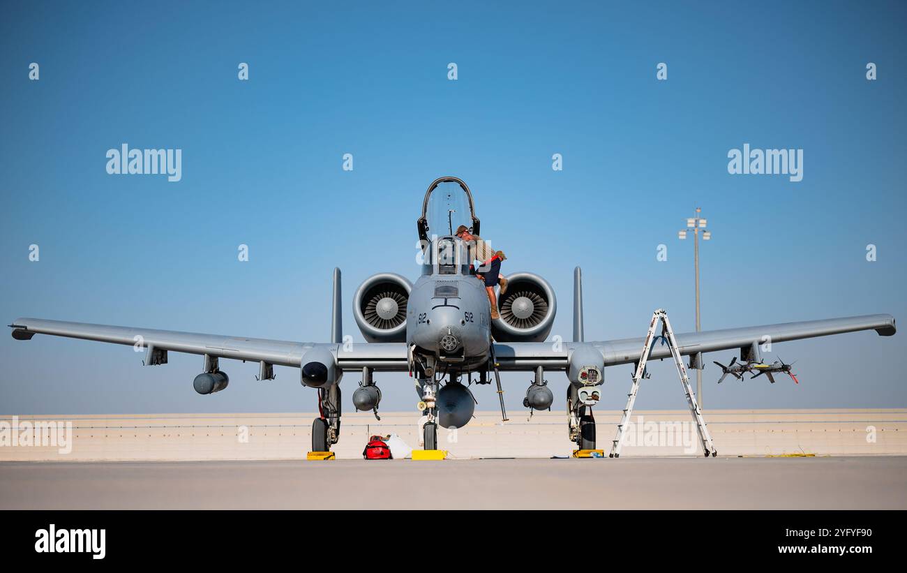 A U.S. Air Force maintainer assigned to the 107th Expeditionary Fighter ...
