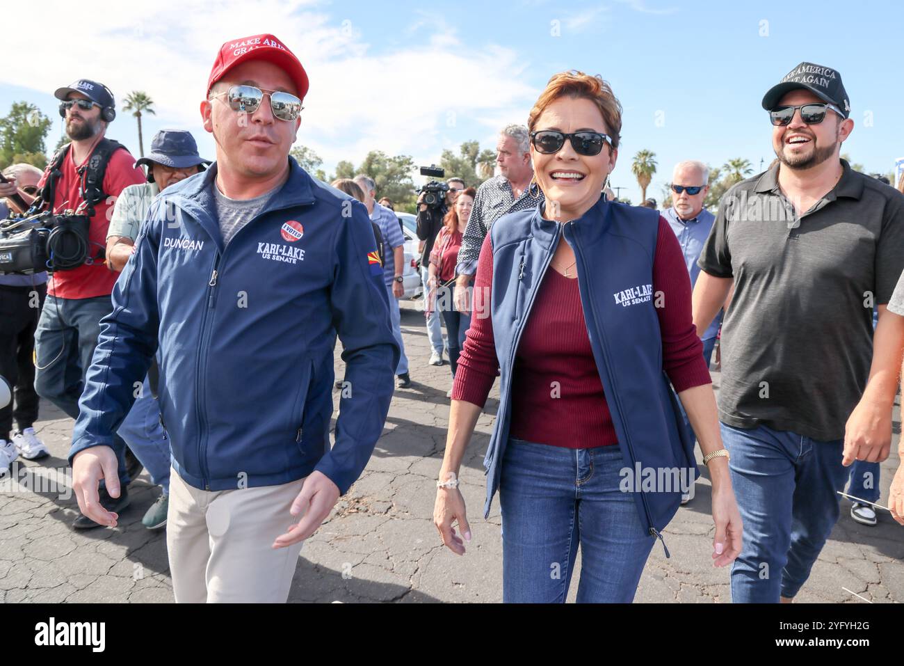 Mesa, USA. 05th Nov, 2024. Republican Senate candidate Kari Lake is and ...