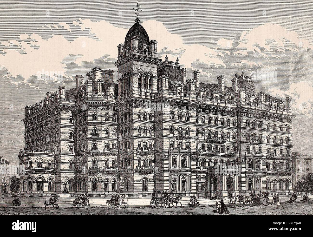 The Langham Hotel, Portland Place, 1865 Stock Photo - Alamy