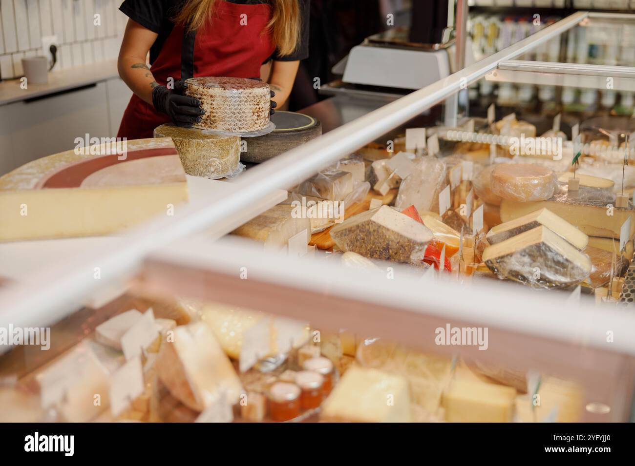 An exceptional Artisan Cheese Selection Display showcased in a charming ...