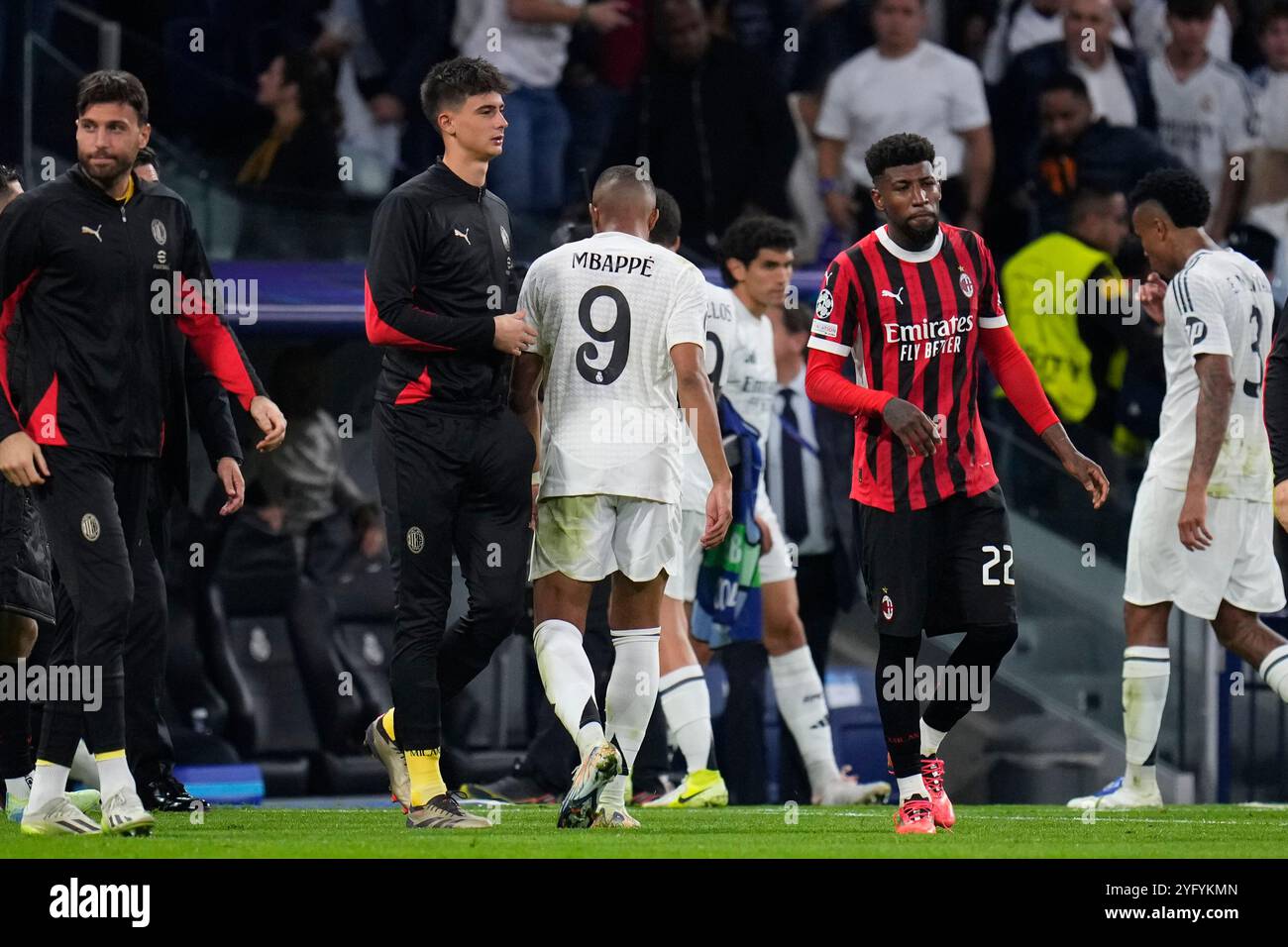 Real Madrid's Kylian Mbappe leaves the field after the Champions League ...
