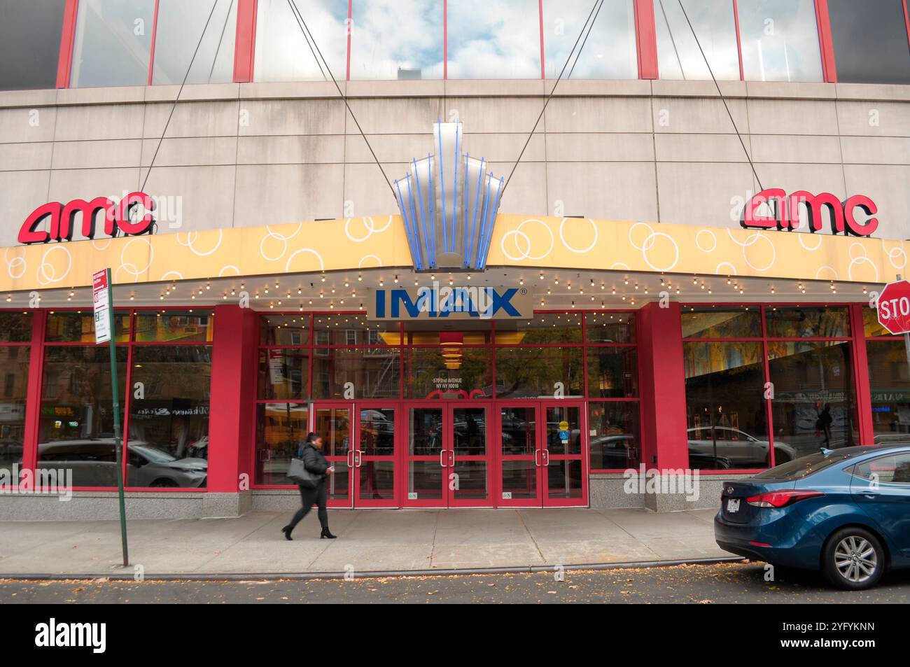 An IMAX logo is seen at an AMC movie theater in Manhattan, New York ...