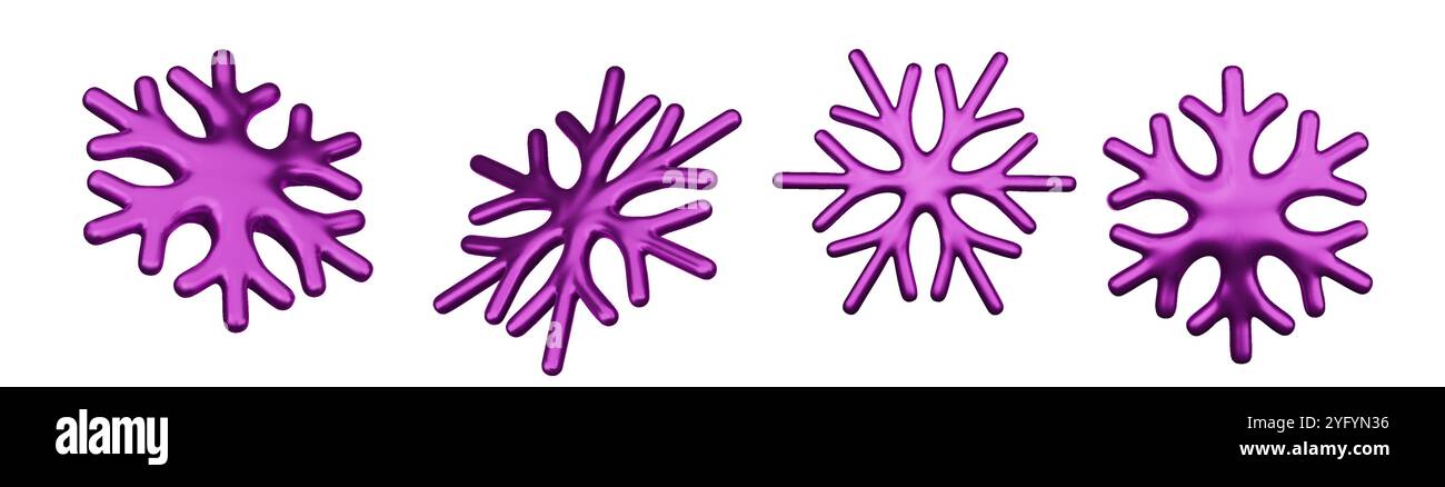 3d snowflakes collection isolated hi-res stock photography and images ...
