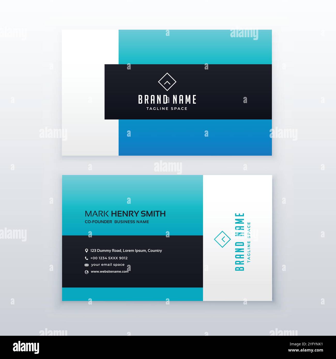 elegant blue business card design template Stock Vector Image & Art - Alamy