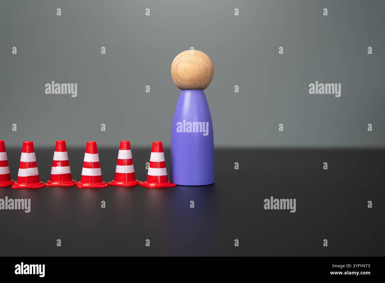 A human figure and many cones. Setting the boundaries of personal space ...