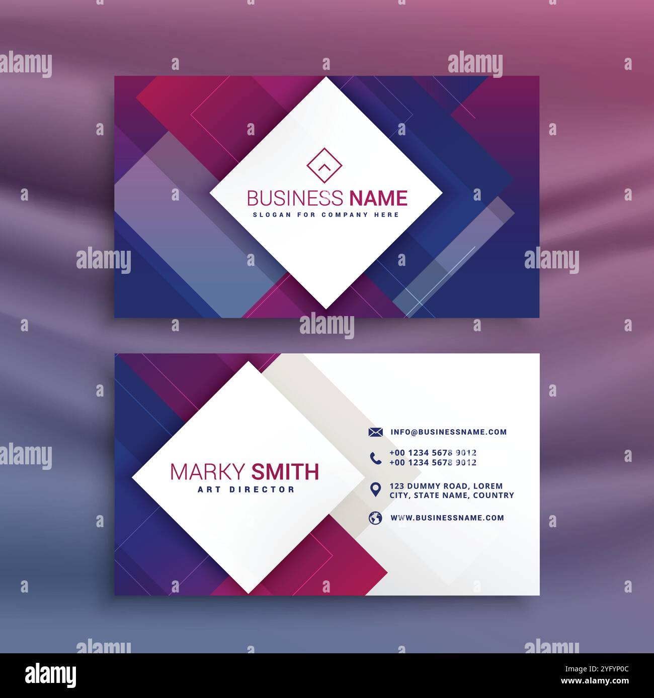 modern purple business card design for your brand Stock Vector Image ...