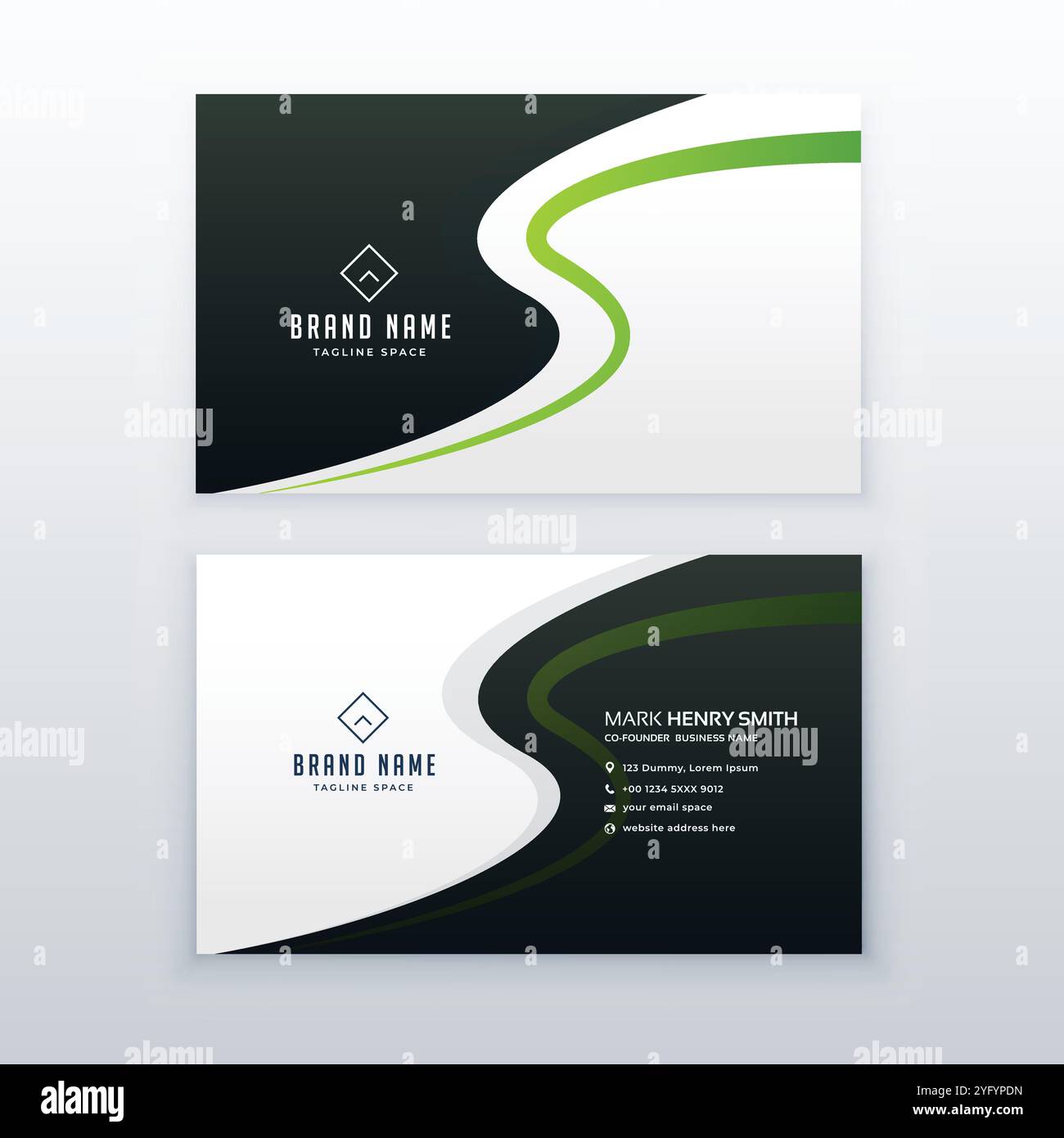 modern business card design with wavy effect Stock Vector Image & Art ...