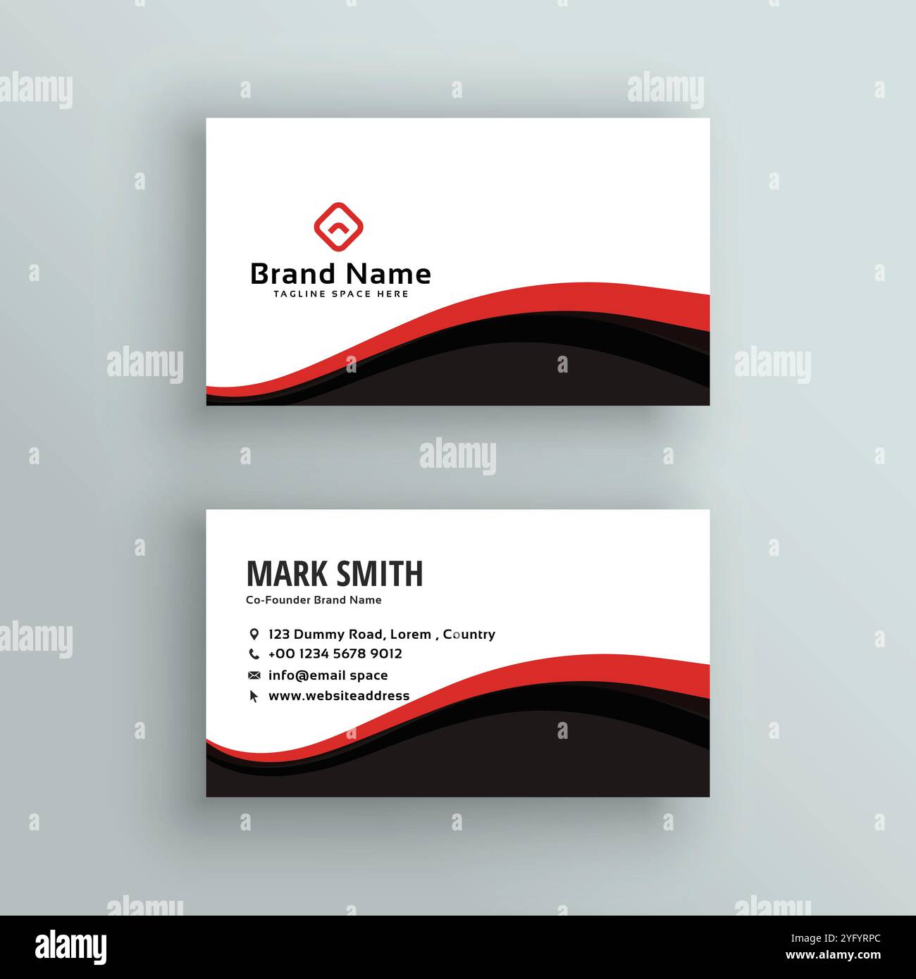 modern wavy business card design Stock Vector Image & Art - Alamy
