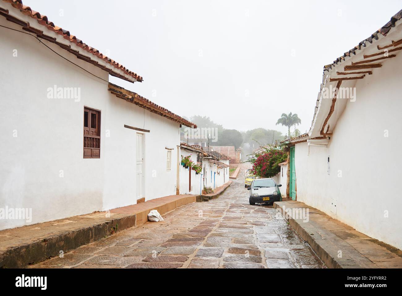 Barichara, Santander, Colombia; November 26, 2022: Colonial street of ...