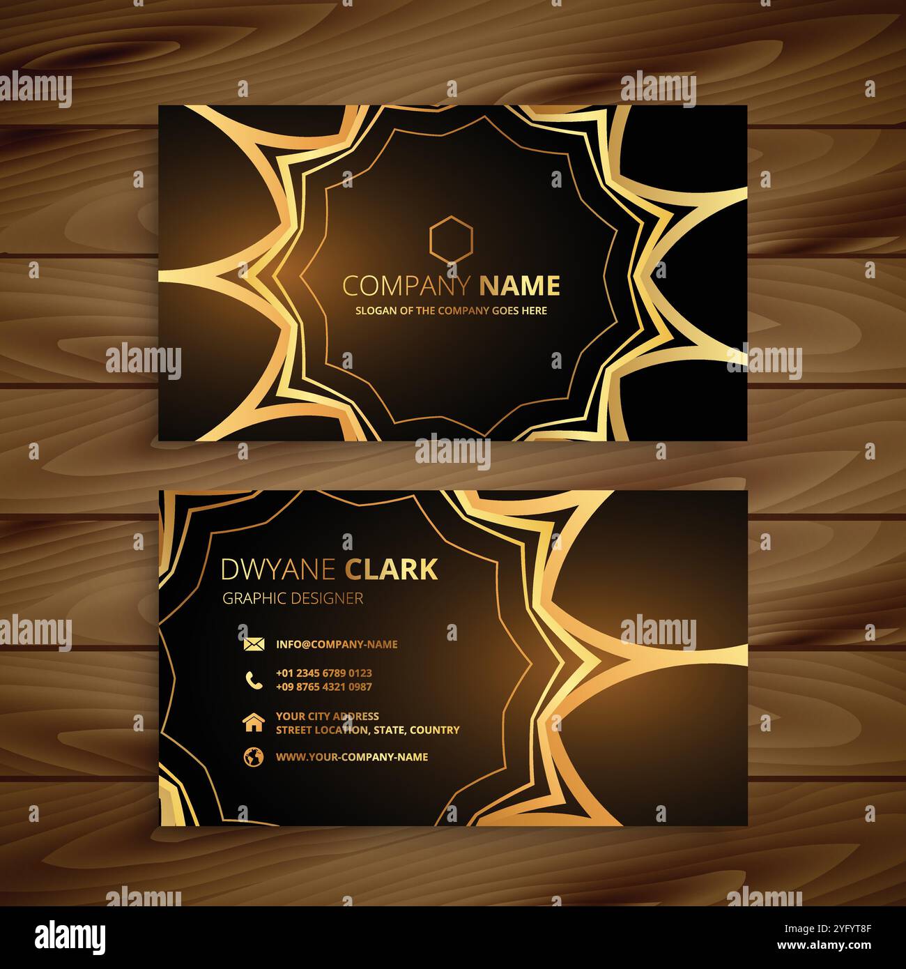 Golden business card in Stock Vector Images - Alamy