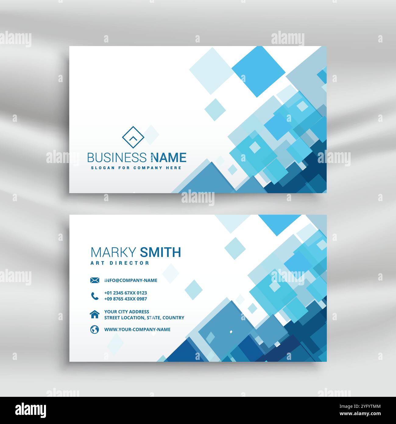 blue business card design template Stock Vector Image & Art - Alamy