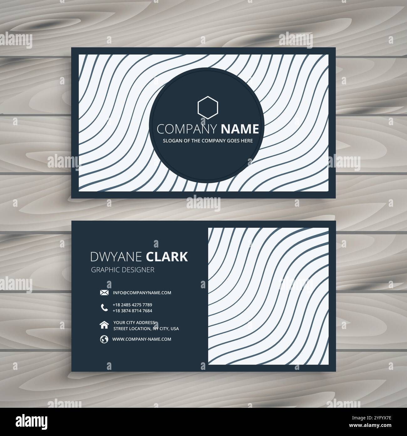 business card design with wavy lines Stock Vector Image & Art - Alamy