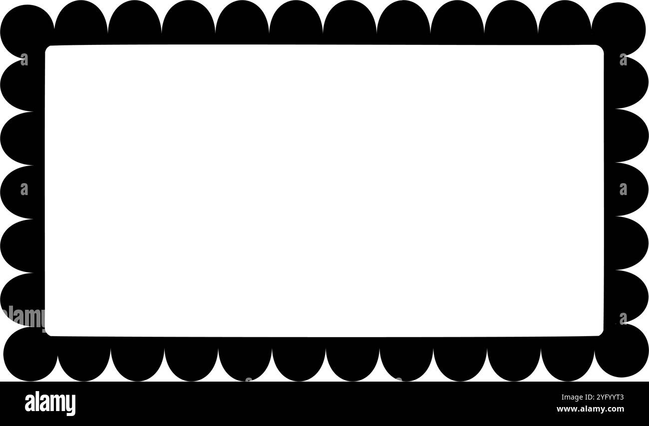 Scallop edge vector Black and White Stock Photos & Images - Alamy