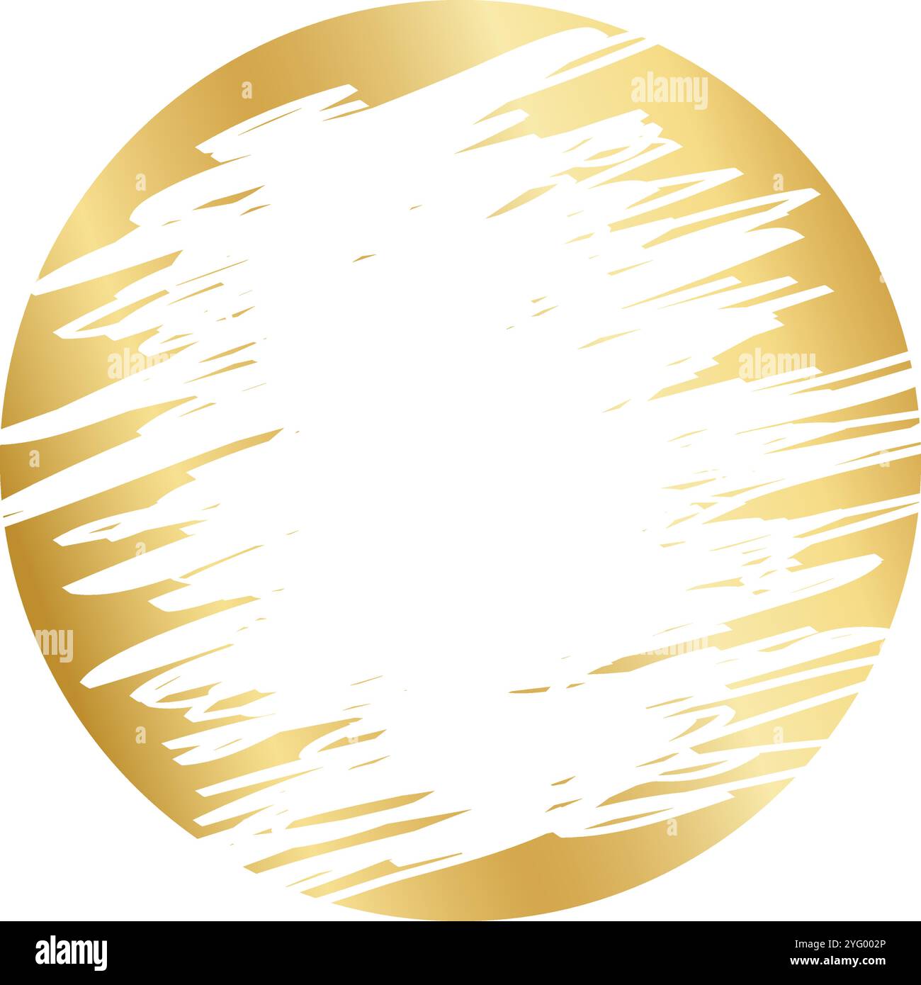 Golden scratchcard surface in circle shape with scraped textures. Round ...