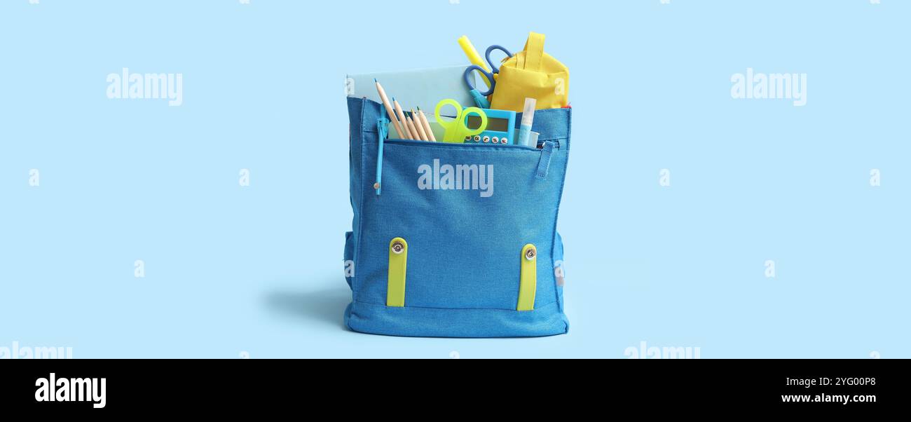 Light blue backpack hi-res stock photography and images - Alamy