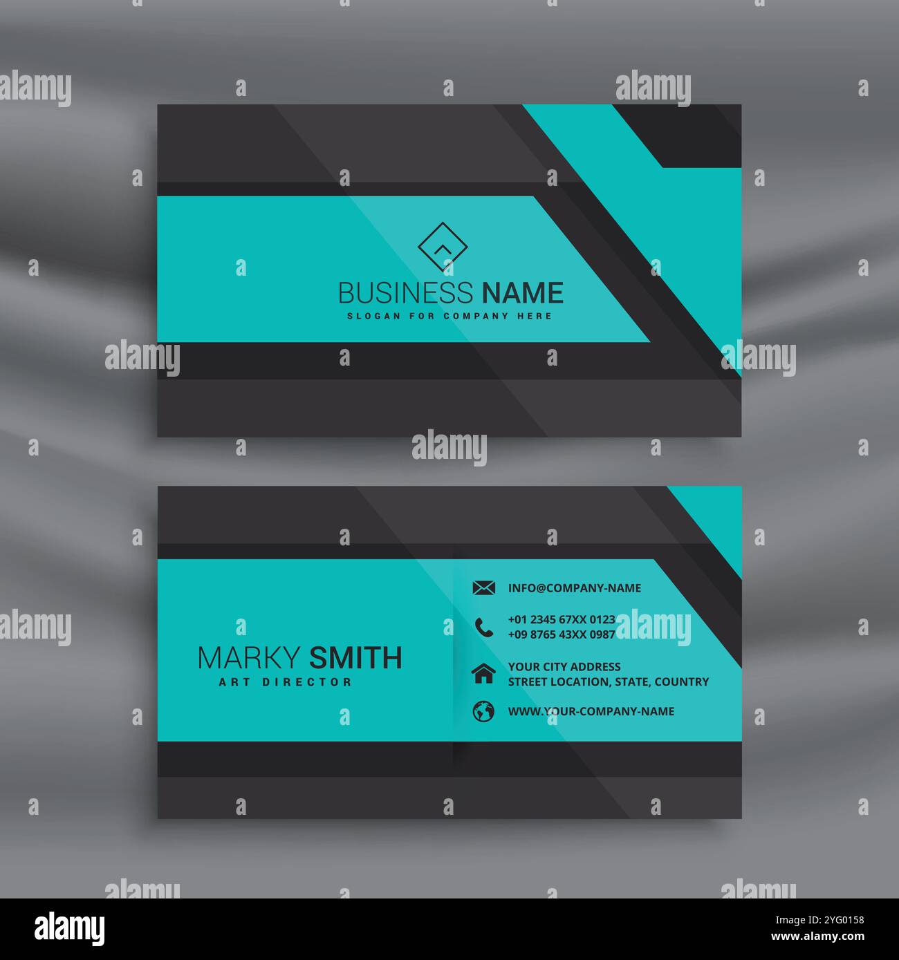 stylish blue business card design Stock Vector Image & Art - Alamy