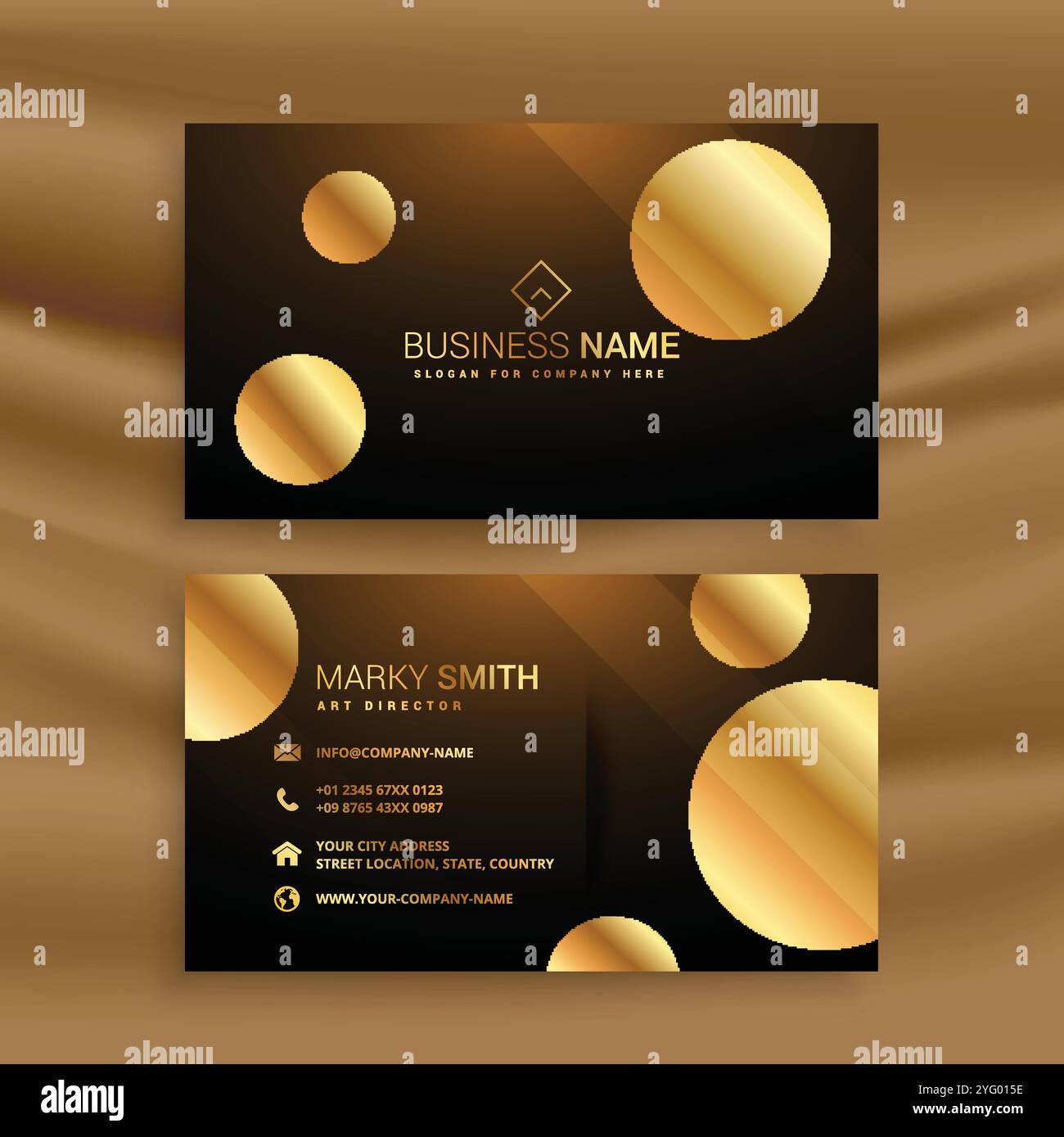 premium golden circle business card Stock Vector Image & Art - Alamy