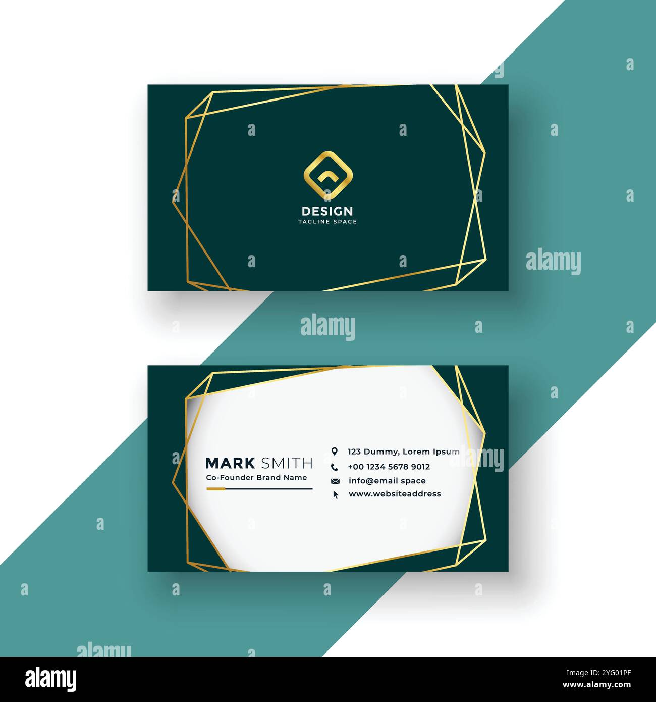 stylish business card design with golden frame Stock Vector Image & Art ...