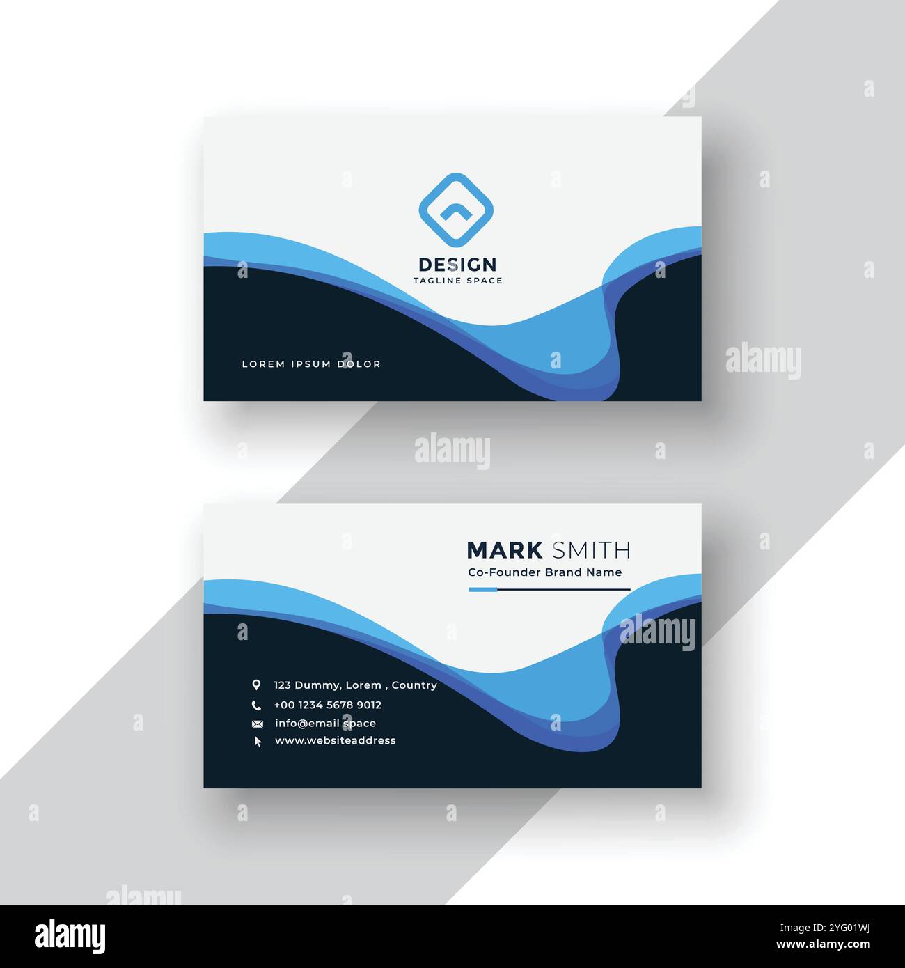 abstract wavy business card design Stock Vector Image & Art - Alamy