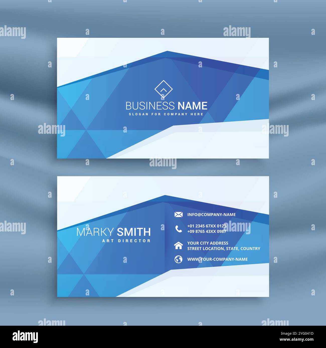 abstract blue geometric business card design Stock Vector Image & Art ...