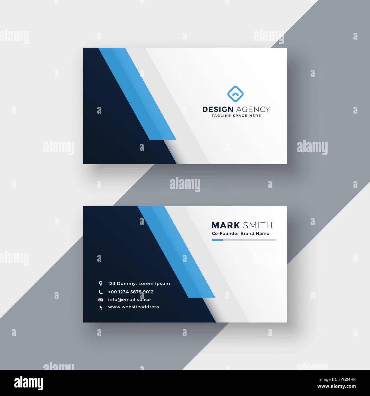 minimal blue business card design template Stock Vector Image & Art - Alamy