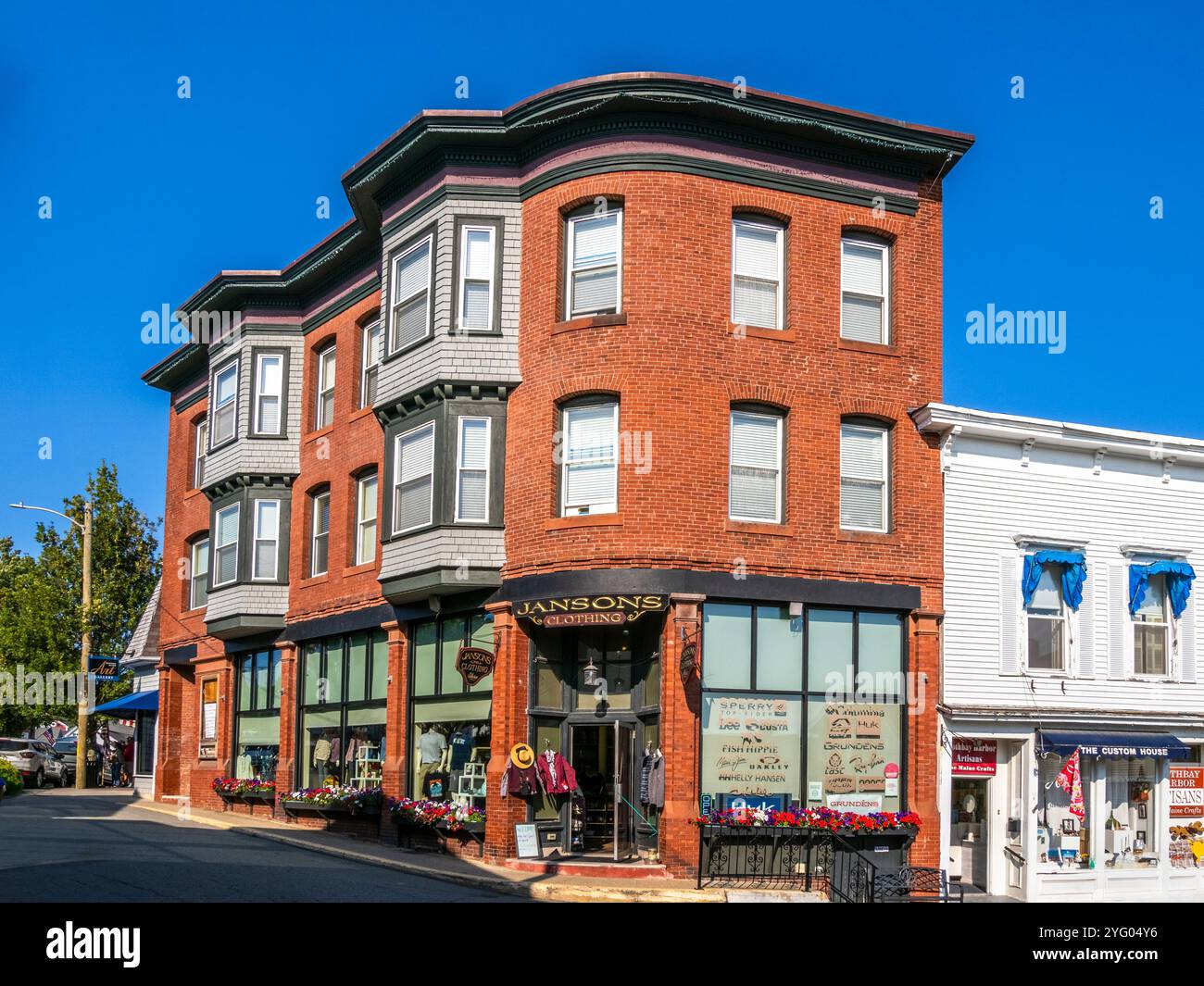 Coastal tourist town of Boothbay Harbor Maine Stock Photo - Alamy