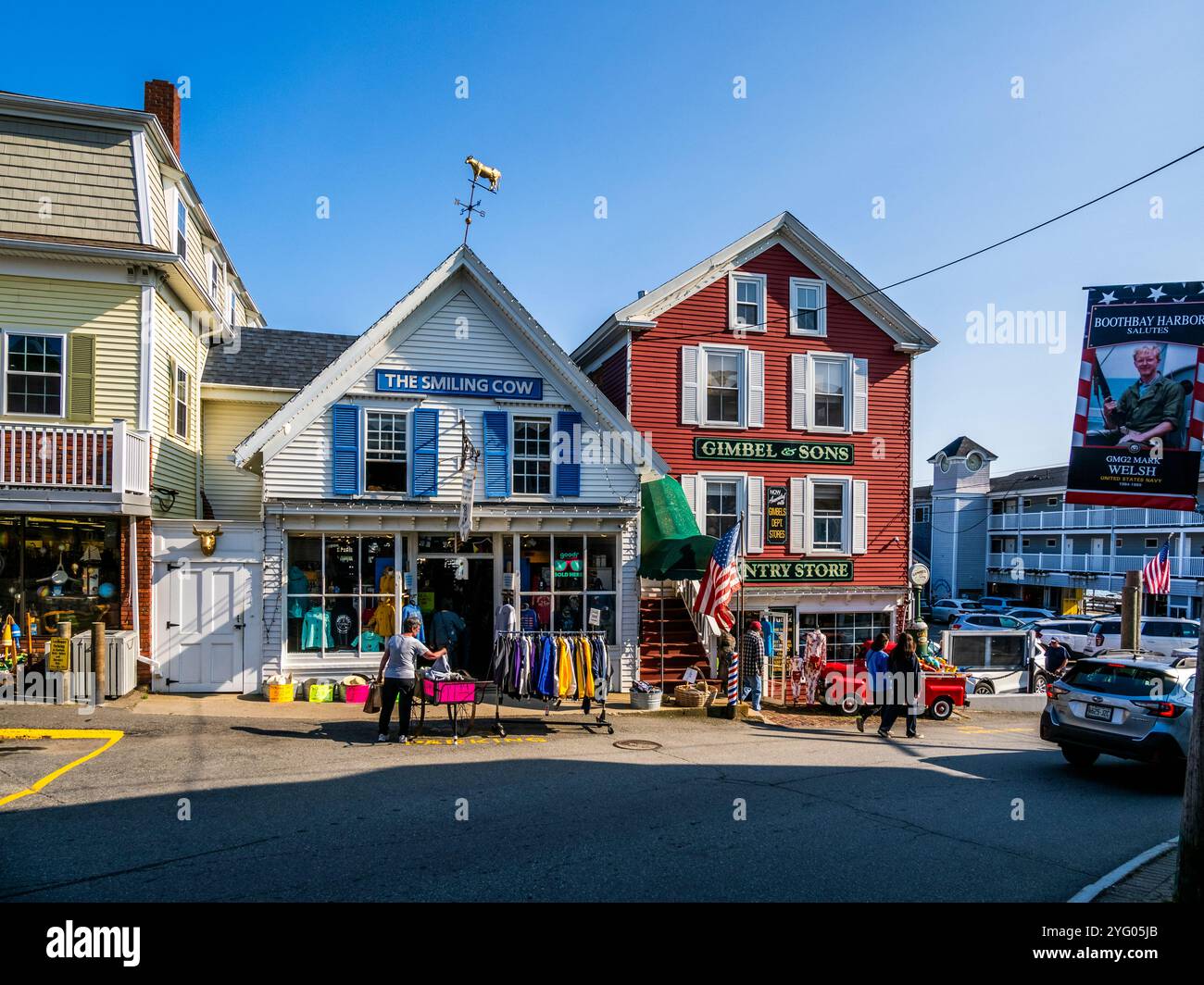 Coastal tourist town of Boothbay Harbor Maine Stock Photo - Alamy